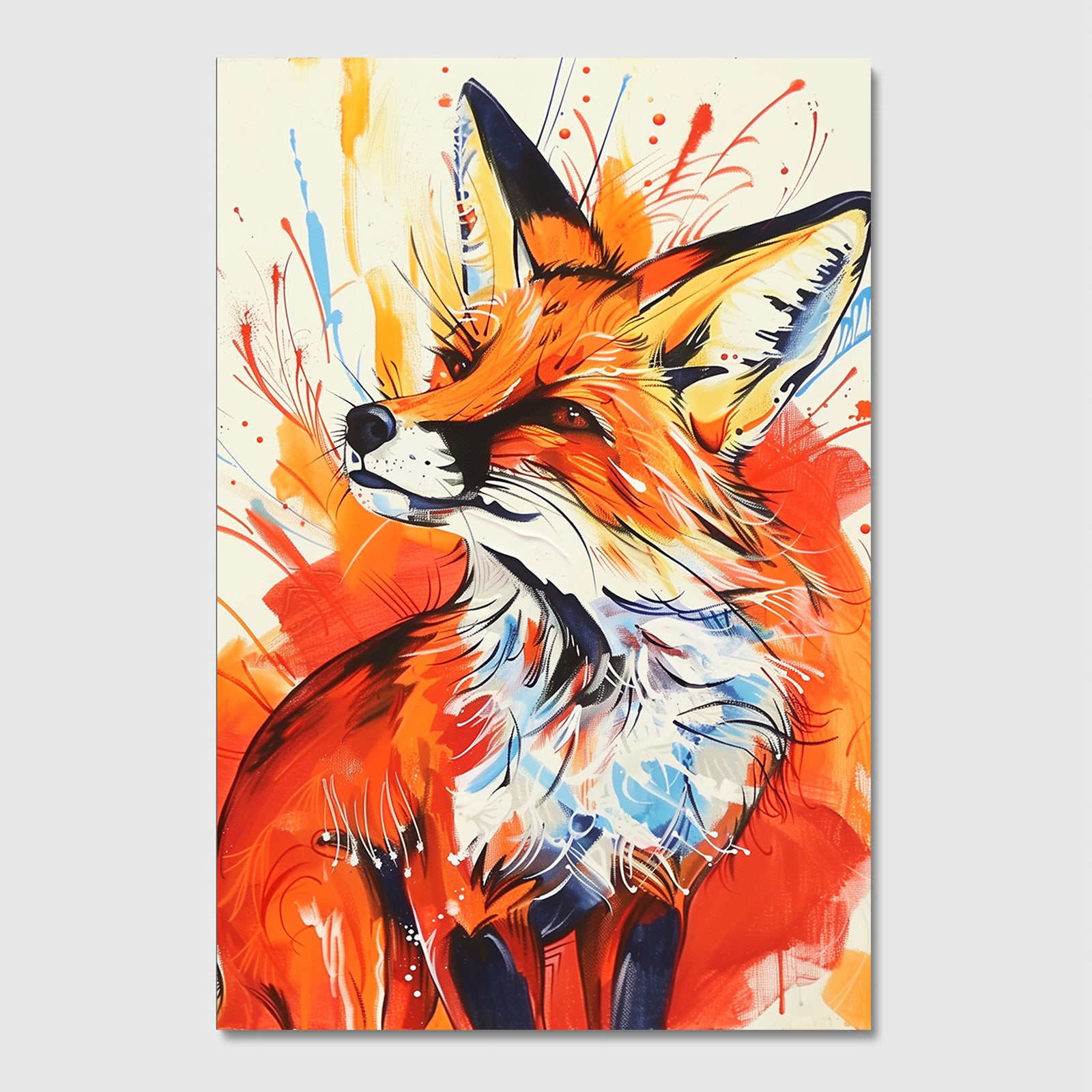 Fuchs Portrait Hochformat Abstrakt - Premium Wandbilder