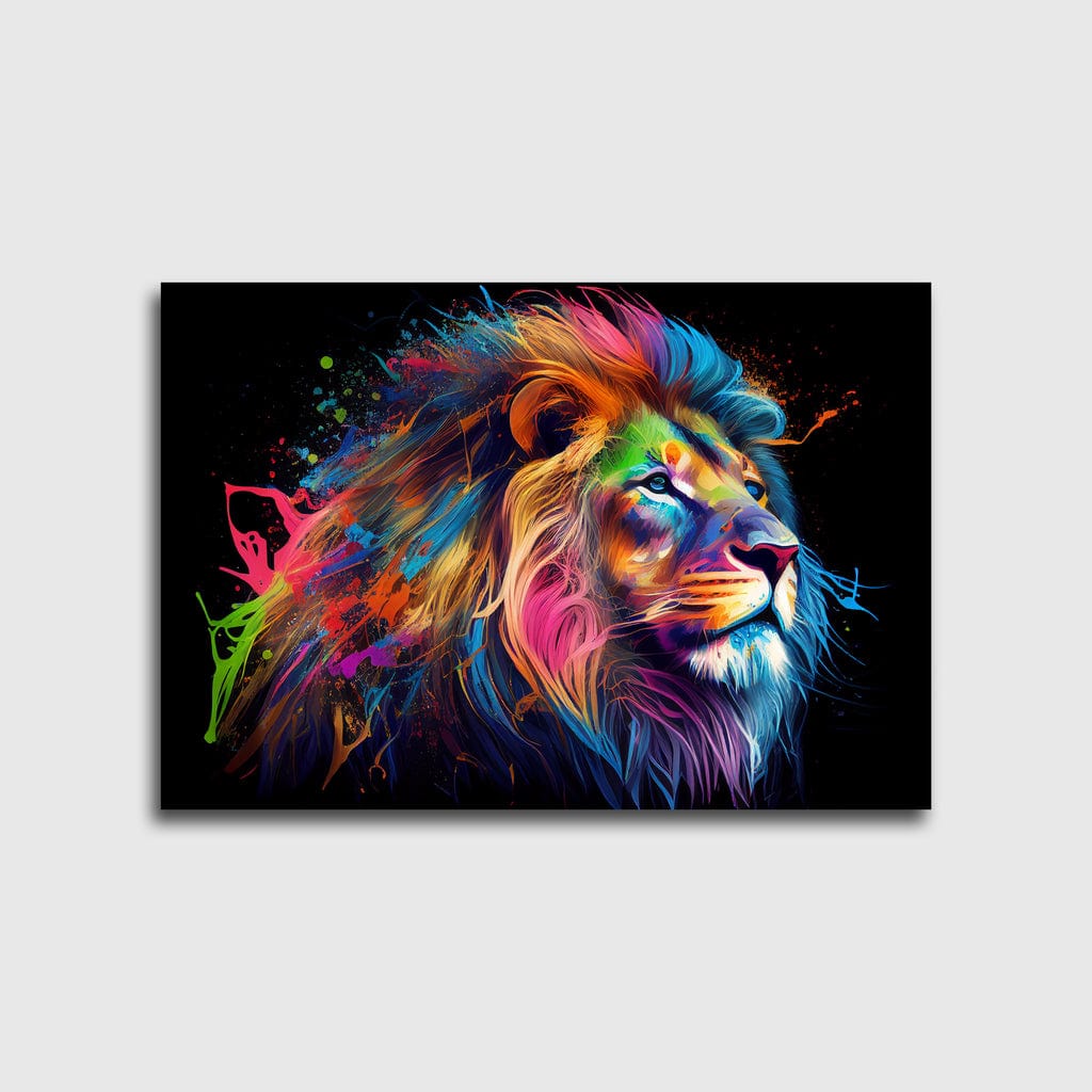 Löwe Abstrakt Bunt - Color Splash - Teil 3 - Premium Wandbild