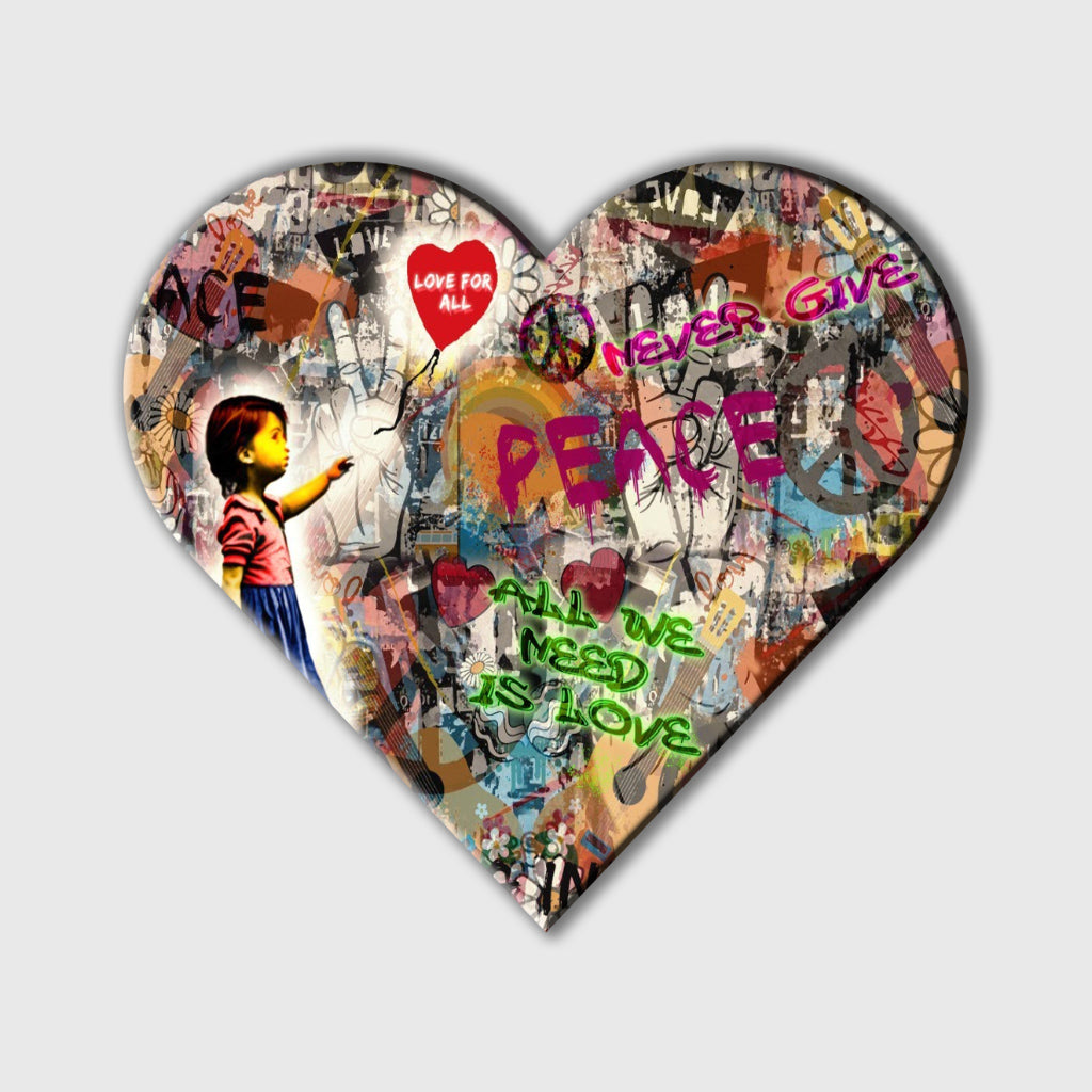 Graffiti of Compassion - heart shaped mural