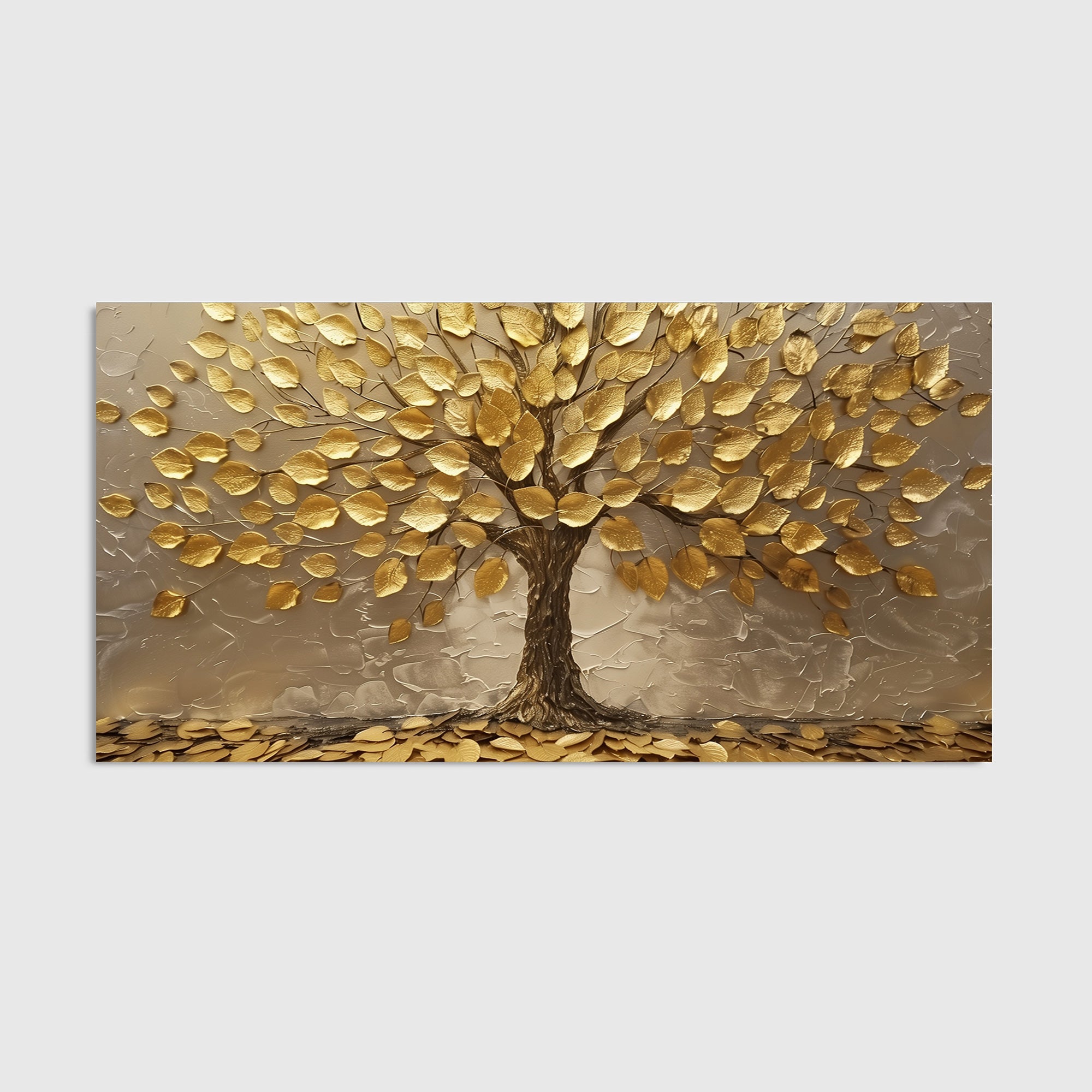 Goldener Baum - Elegantes Wandbild - Premium Wandbild