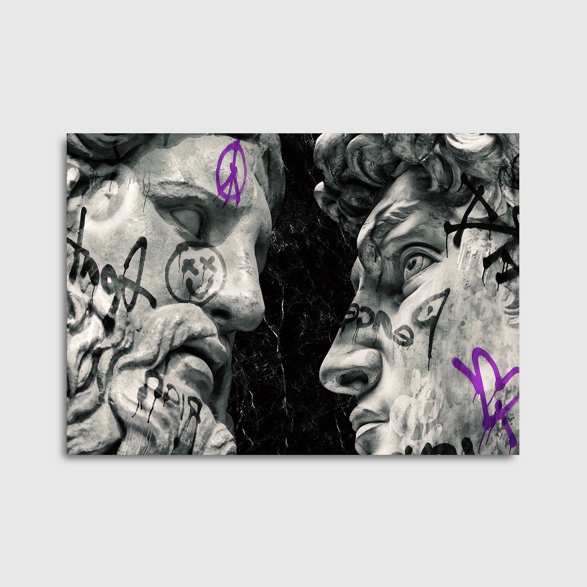 Two Face to Face Statues Wandbild Modern Art Graffitti - Premium ...