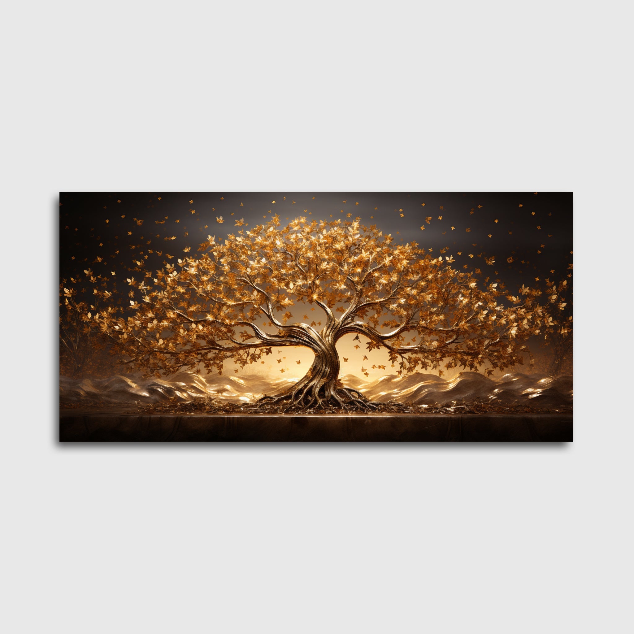 Golden Bronze Life Tree - Panorama - Premium mural