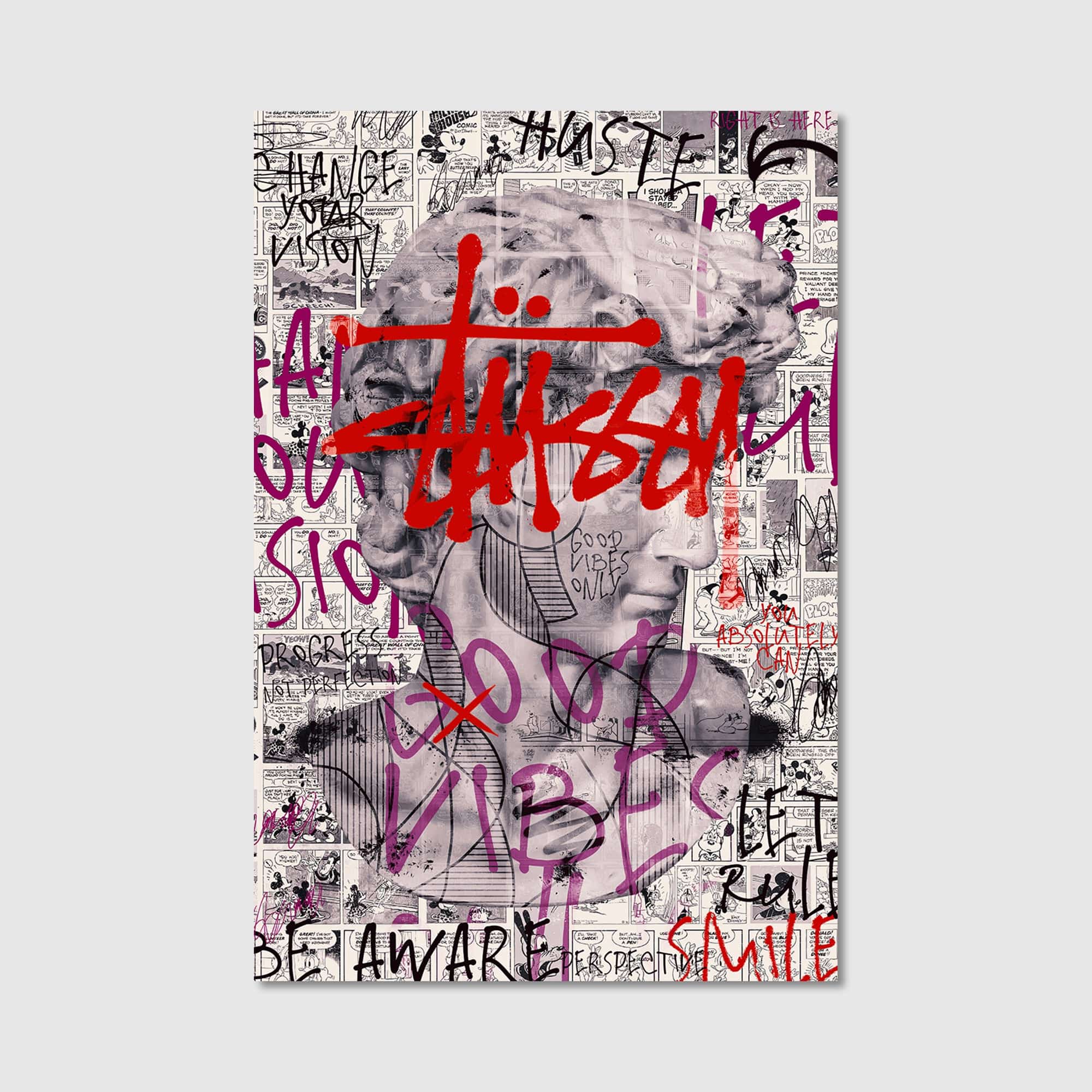 Graffitti Bust Statue - Modern Art- Premium mural