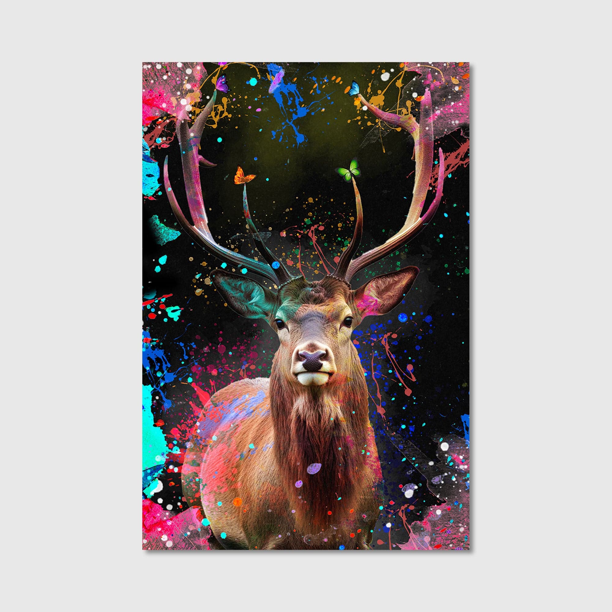 Hirsch - Color Splash - Premium Wandbild
