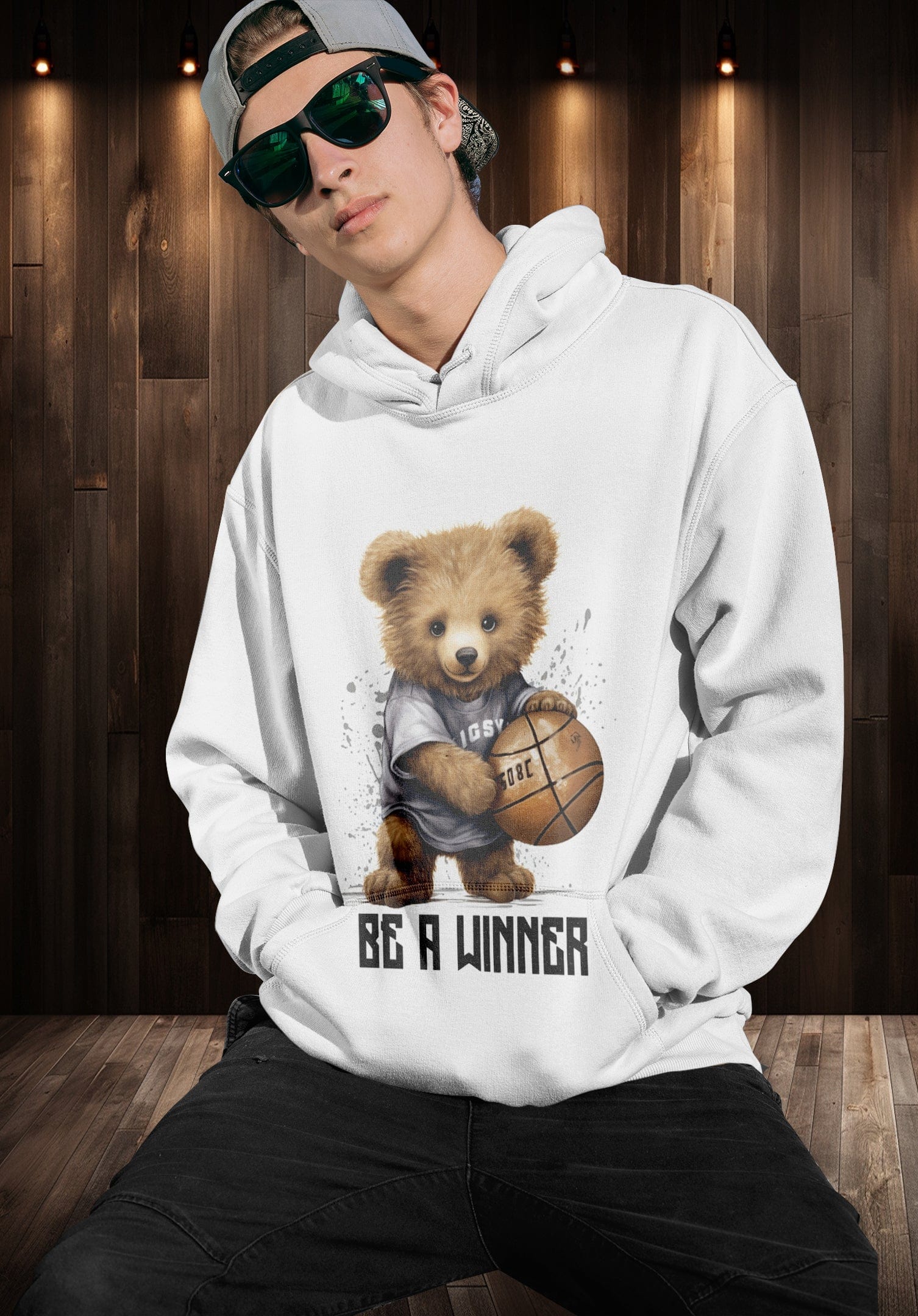 Be a Winner Teddy Bear Playing Basketball