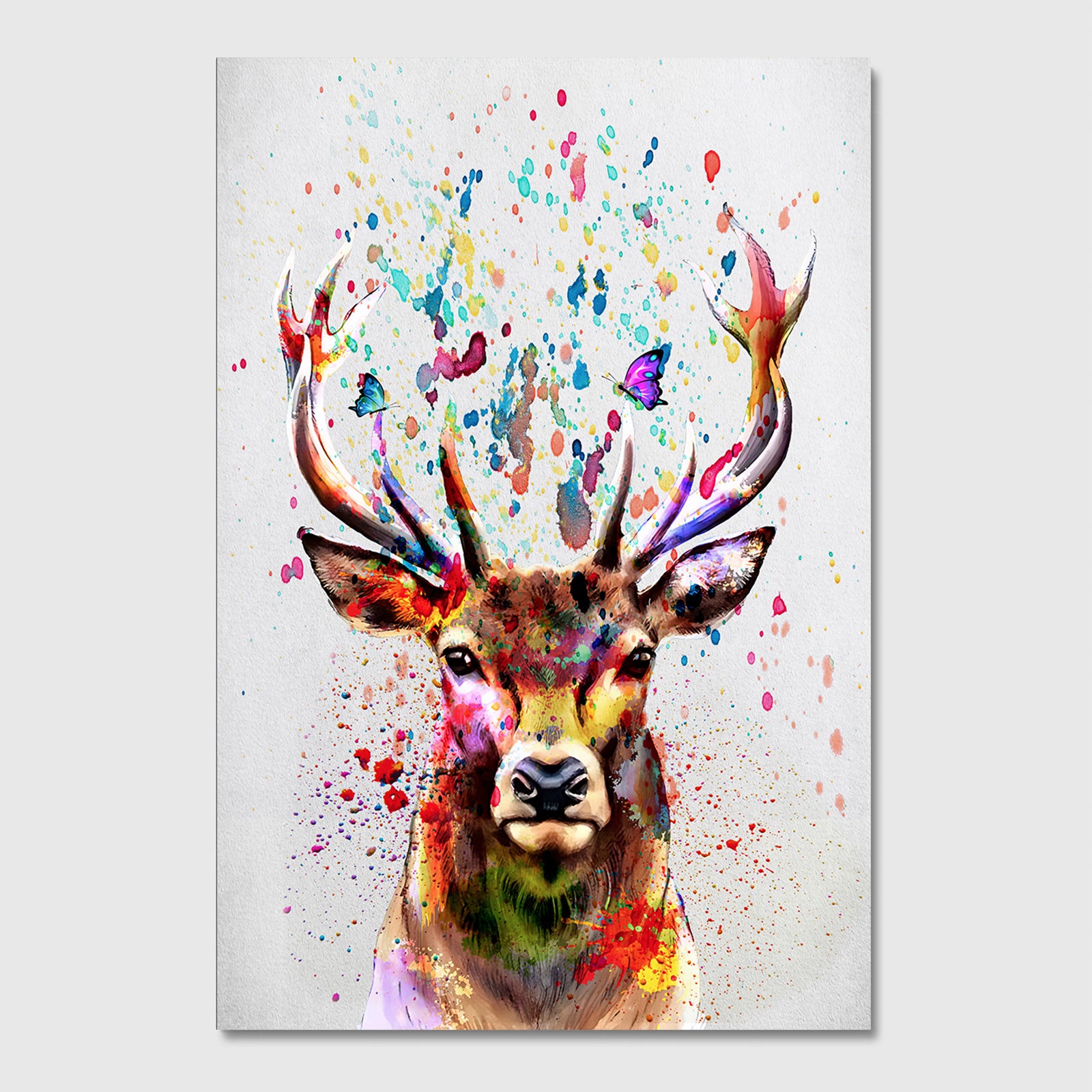 Hirsch Portrait Color Splash - Premium Wandbild