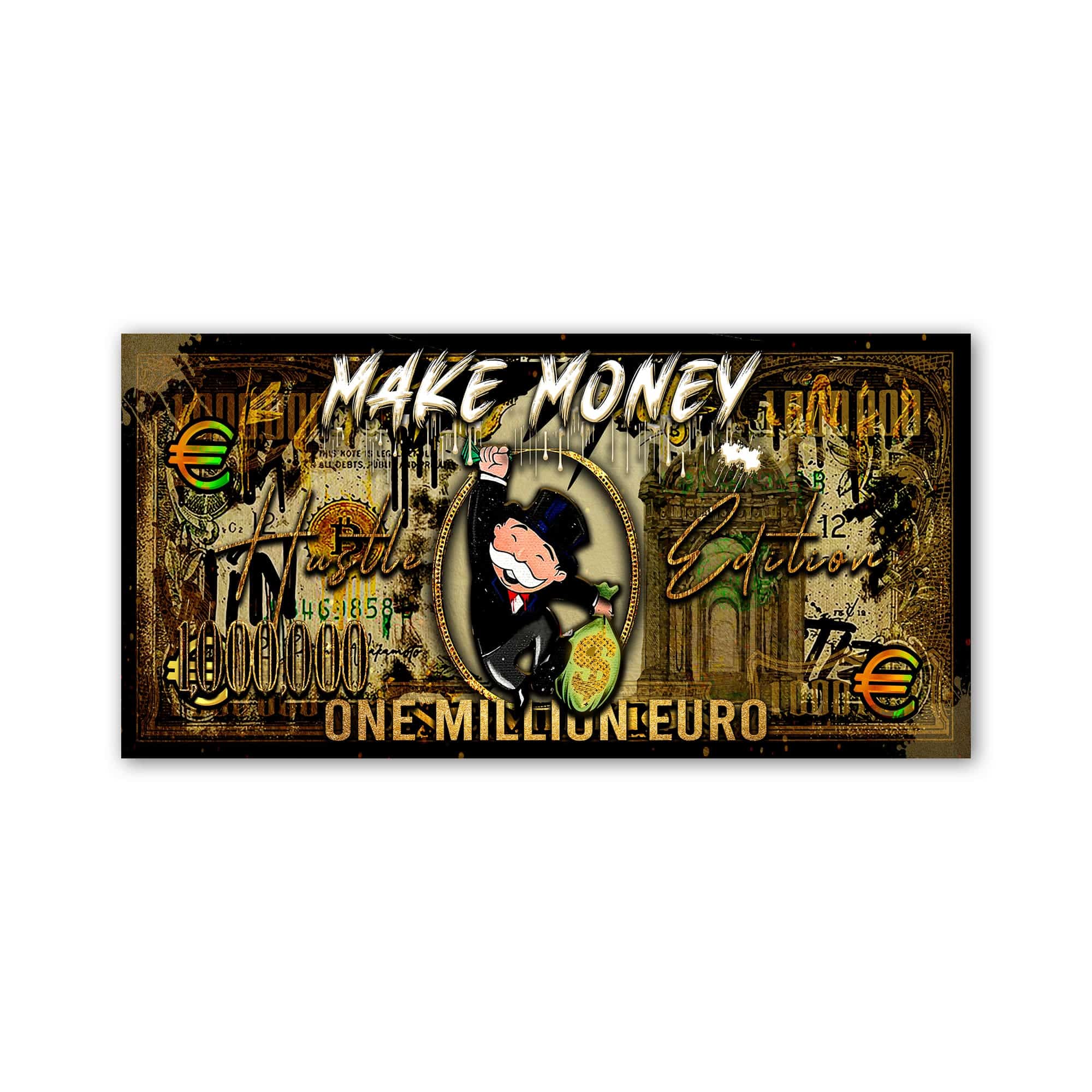 Make Money Monopoly One Million Motivation Success Pop Art Comic