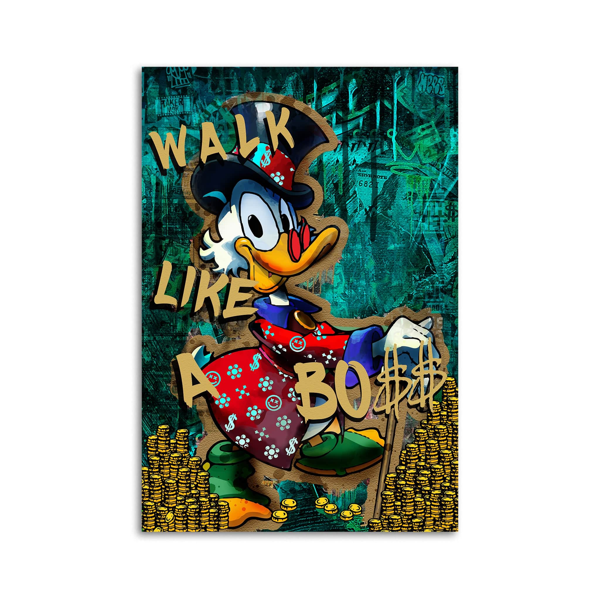 Walk Like a Boss Duck Pop Art - Premium Wall Mural