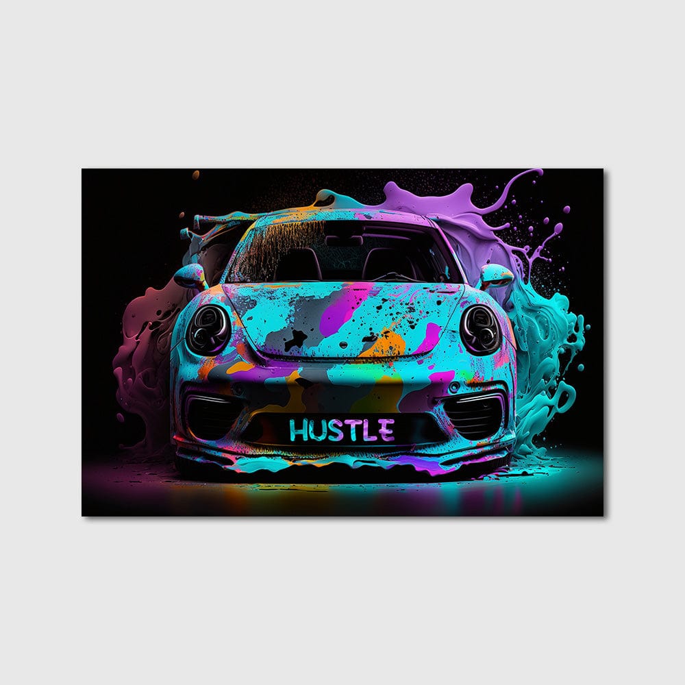Hustle Car - Color Splash - Premium Wandbild