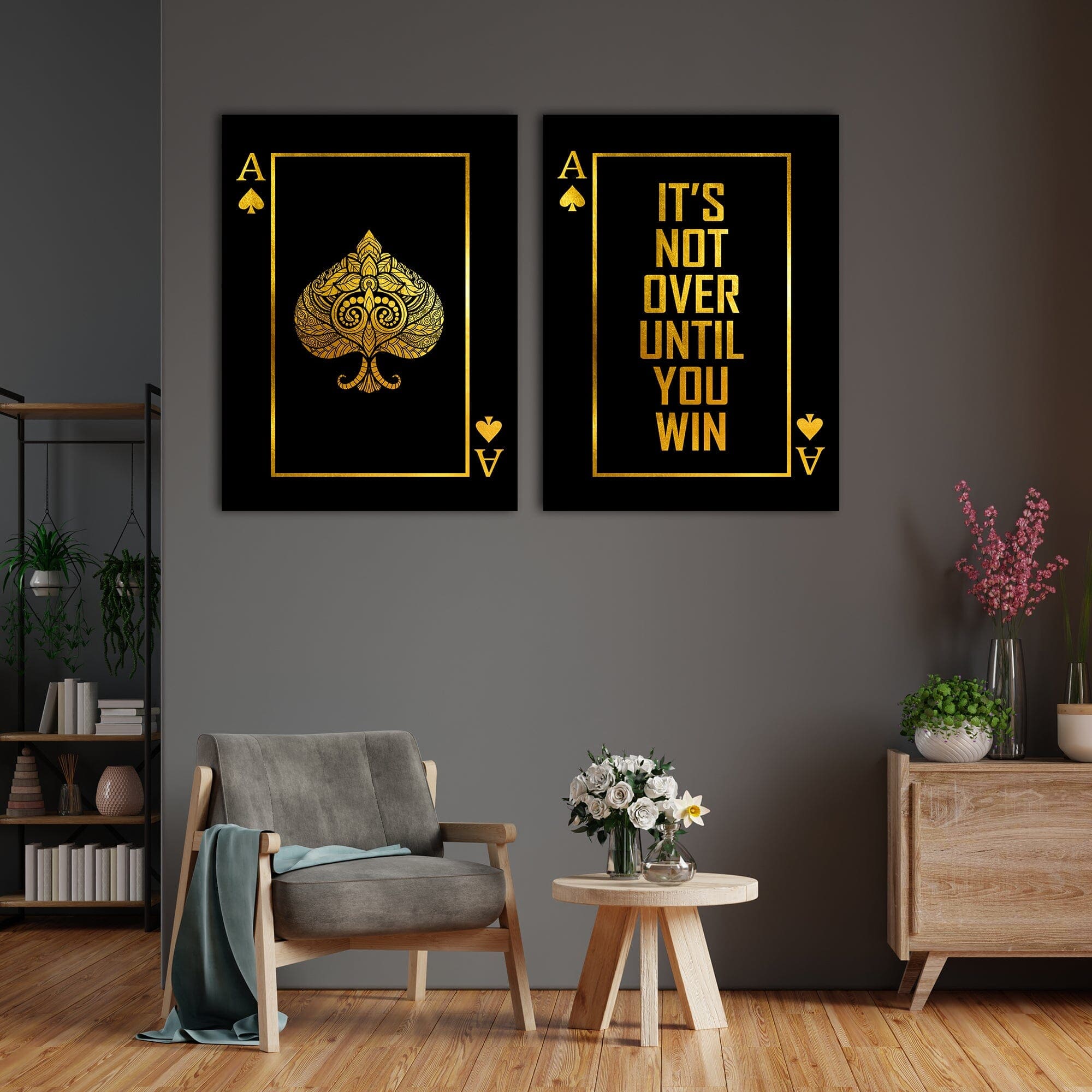 It is Not Over Until You Win Gold Aces Bundle - Premium Wandbild