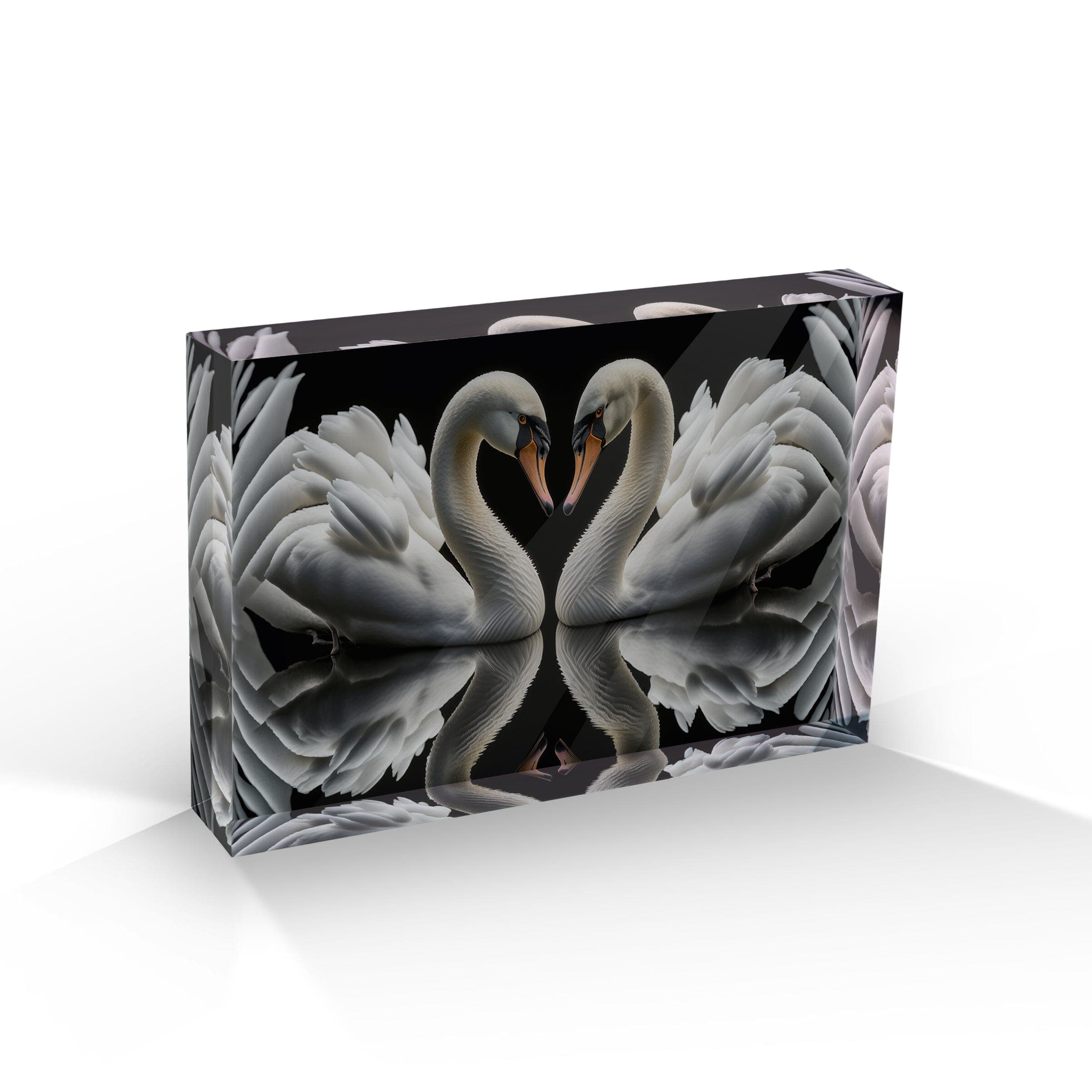 Swan Couple - Acrlylblock - Blue Booms