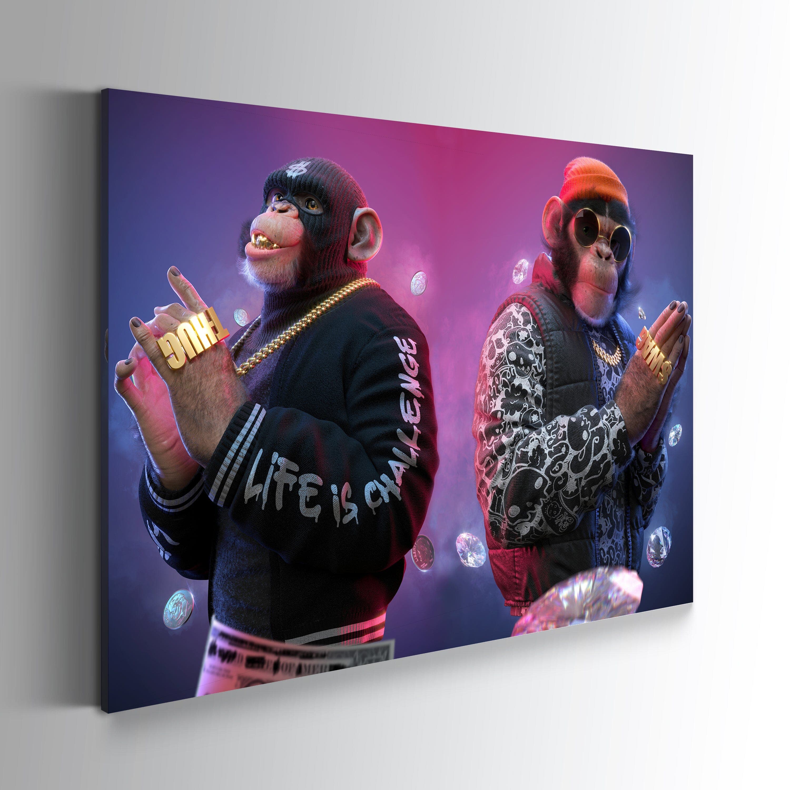 Thug and Swag Monkey Duo - Juliano de Araujo - Premium Wandbild